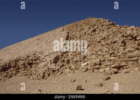 close up of the Structure of the Bent Pyramid at Dahshur, Lower Egypt ...