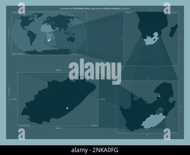 Vector map of Eastern Cape map, South Africa Stock Photo - Alamy