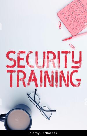 Sign displaying Security Training, Business showcase providing security ...