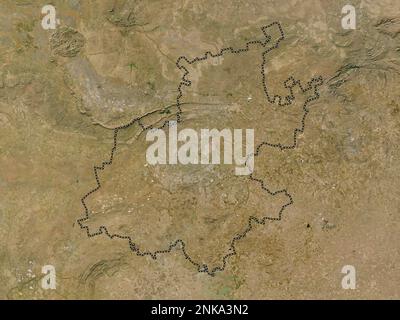 Gauteng, province of South Africa. Satellite imagery. Shape presented ...