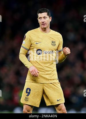 Robert Lewandowski of Barcelona during the UEFA Champions League Round ...