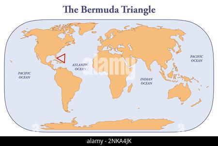 Map of the Bermuda Triangle in the Caribbean Sea Stock Photo - Alamy