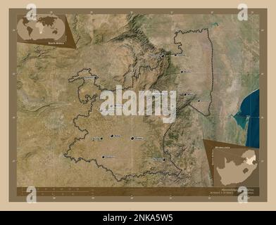Mpumalanga, province of South Africa. Low resolution satellite map ...