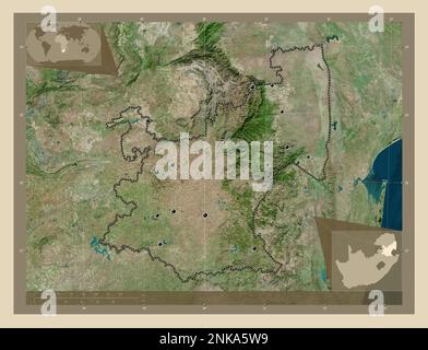 Mpumalanga, province of South Africa. High resolution satellite map ...