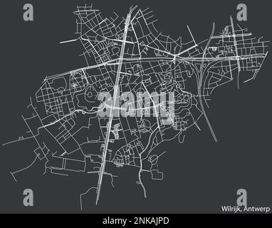 Street roads map of the WILRIJK DISTRICT, ANTWERP Stock Vector Image ...