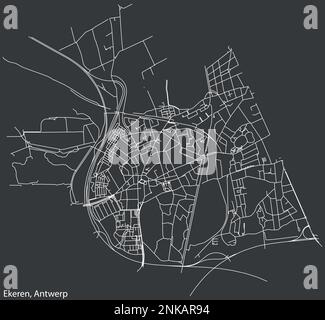Street roads map of the EKEREN DISTRICT, ANTWERP Stock Vector Image ...