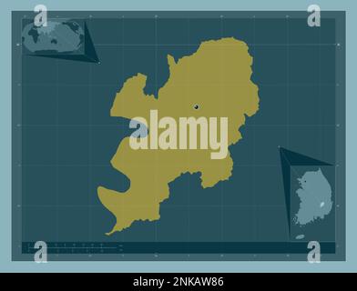 Daegu, metropolitan city of South Korea. High resolution satellite map ...