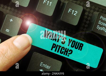 Handwriting text What's Your Pitch. Internet Concept make a determined ...