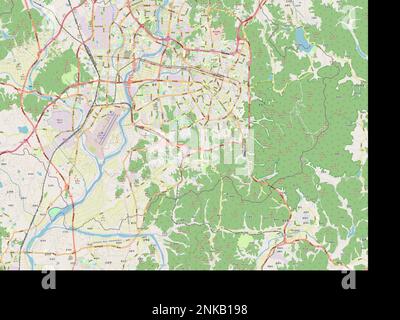 Gwangju, metropolitan city of South Korea. High resolution satellite ...