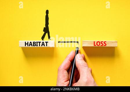 Habitat loss symbol. Concept words Habitat loss on wooden puzzles ...