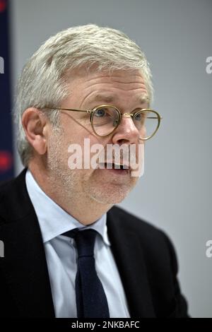 a press conference of Belgian postal company Bpost to present an innovation in the handling of ...