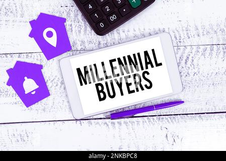 Handwriting text Millennial Buyers. Concept meaning Type of consumers ...
