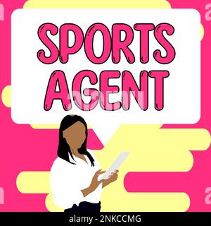 Sign displaying Sports Agent. Business idea person manages recruitment ...