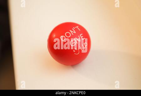 Stress Ball showing daily motivational messages stress less Stock Photo ...