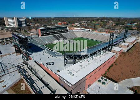 An aerial view of Protective Stadium, Sunday, Mar. 13, 2022, in ...