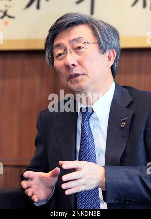 Yaskawa Electric Corporation President Hiroshi Ogasawara poses for ...