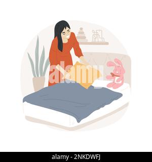 Boy Make Bed Clipart