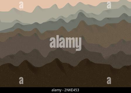 Overlapping mountain ranges are seen in a background illustration Stock ...