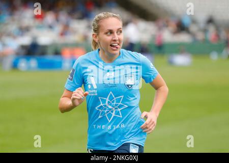 Mackenzie Hawkesby of Sydney FC looks on during the match between ...