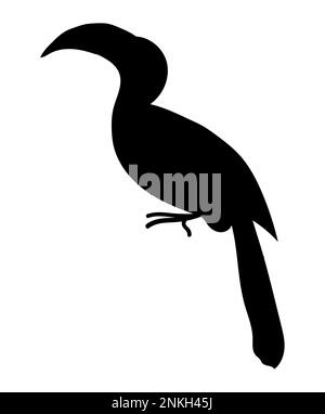 Vector illustration of a toucan silhouette isolated on a white ...