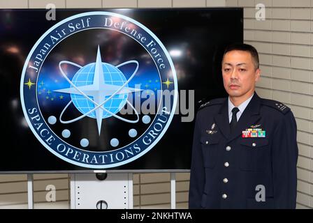 Kazuki Tamaki, colonel of Japan Air Self Defense Forces poses with the ...