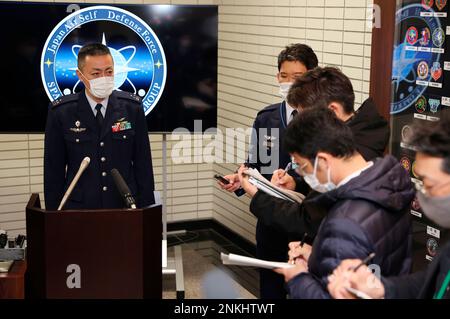 Kazuki Tamaki, colonel of Japan Air Self Defense Forces poses with the ...