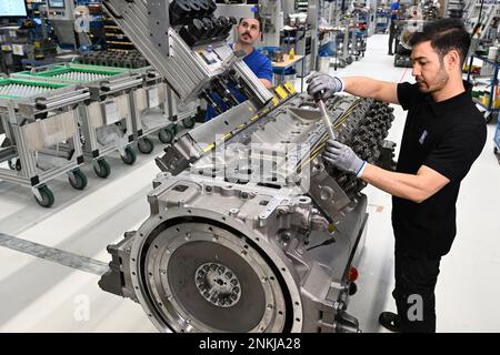 Kluftern Bei Friedrichshafen, Germany. 22nd Feb, 2023. MTU's logo is ...