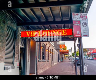 VIP Lounge sign outside the New England Hotel in Armidale, new south ...