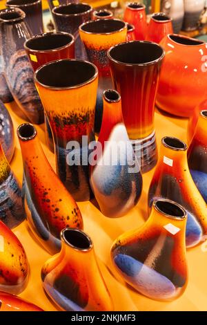 England, Dorset, Poole, Studio Poole Pottery Outlet, Display of ...