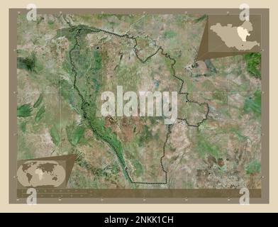 Jonglei, state of South Sudan. High resolution satellite map Stock ...