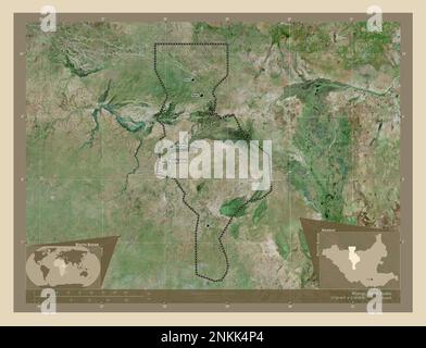 Warrap, state of South Sudan. High resolution satellite map Stock Photo ...