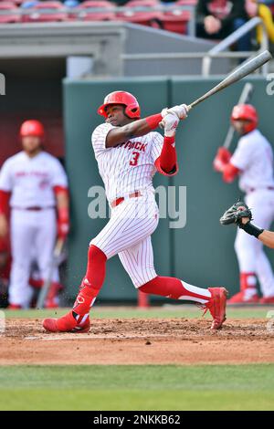 North Carolina State Devonte Brown (3) swings at a pitch during a game ...