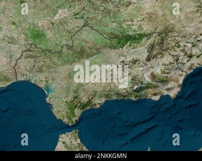 Andalucia, autonomous community of Spain. High resolution satellite map ...