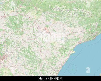 Aragon, autonomous community of Spain. Open Street Map. Locations of ...