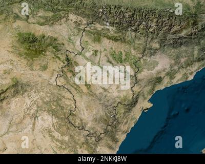 Aragon, autonomous community of Spain. Low resolution satellite map ...