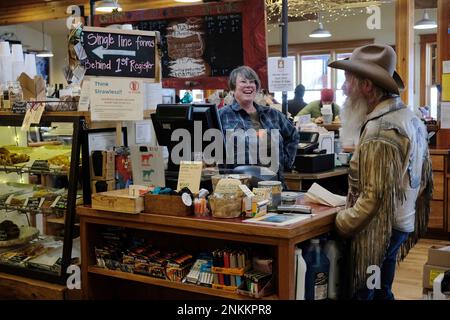 People shop in the Mazama General Store in Mazama, March 3, 2019. The ...