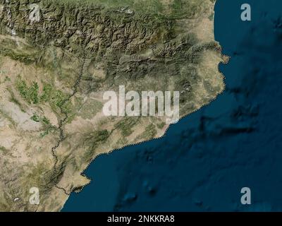 Cataluna, autonomous community of Spain. Low resolution satellite map ...