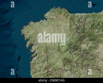 Galicia, autonomous community of Spain. High resolution satellite map ...