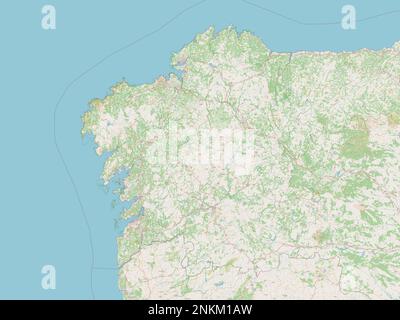 Galicia, autonomous community of Spain. Open Street Map. Corner ...