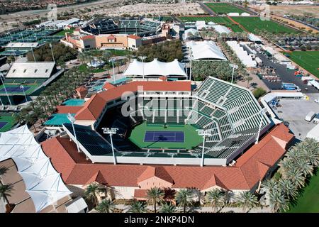 An aerial view of Stadium 2 (foreground) and Stadium 1 at the Indian ...