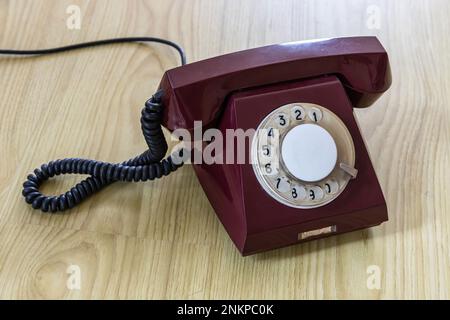 phone with disk dialing. means of communication. Retro Stock Photo - Alamy