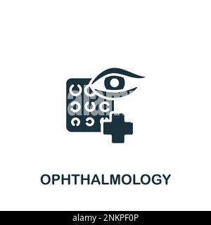 Ophtalmology icon. Monochrome simple sign from medical speialist ...