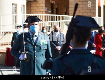 The colonel, Antonio Jesus Orantos (c), in the act of his inauguration ...
