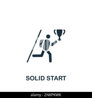 Solid start icon. Monochrome simple sign from performance collection ...