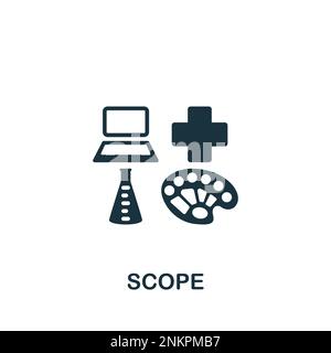 Scope icon. Monochrome simple sign from performance collection. Scope ...