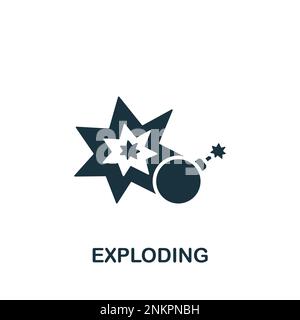 Exploding icon. Monochrome simple sign from performance collection ...
