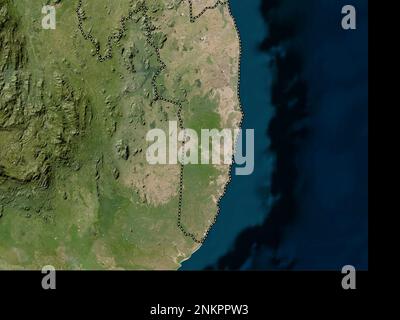 Ampara, district of Sri Lanka. Low resolution satellite map. Corner ...