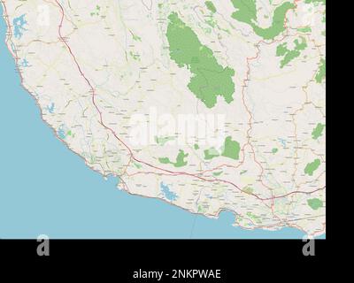 Galle, district of Sri Lanka. Open Street Map. Locations and names of ...