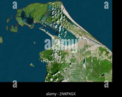 Jaffna, district of Sri Lanka. High resolution satellite map. Locations ...