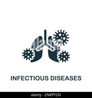 Infection diseases icon. Monochrome simple sign from medical speialist ...